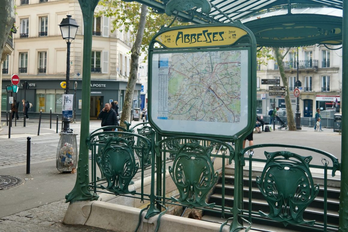 The Abbesses Art Nouveau Metro Entrance by Hector Guimard in Paris